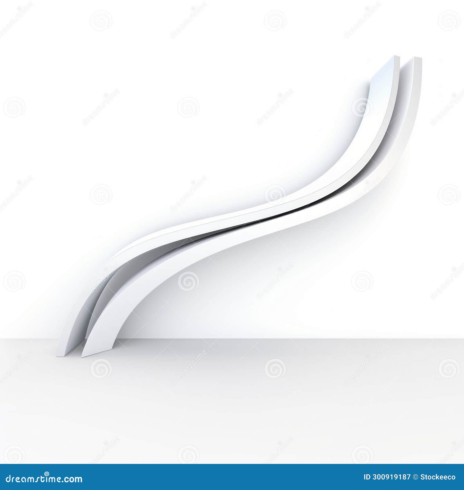 Sculptural Expression: Graceful Balance of a White Curved Ledge Stock ...