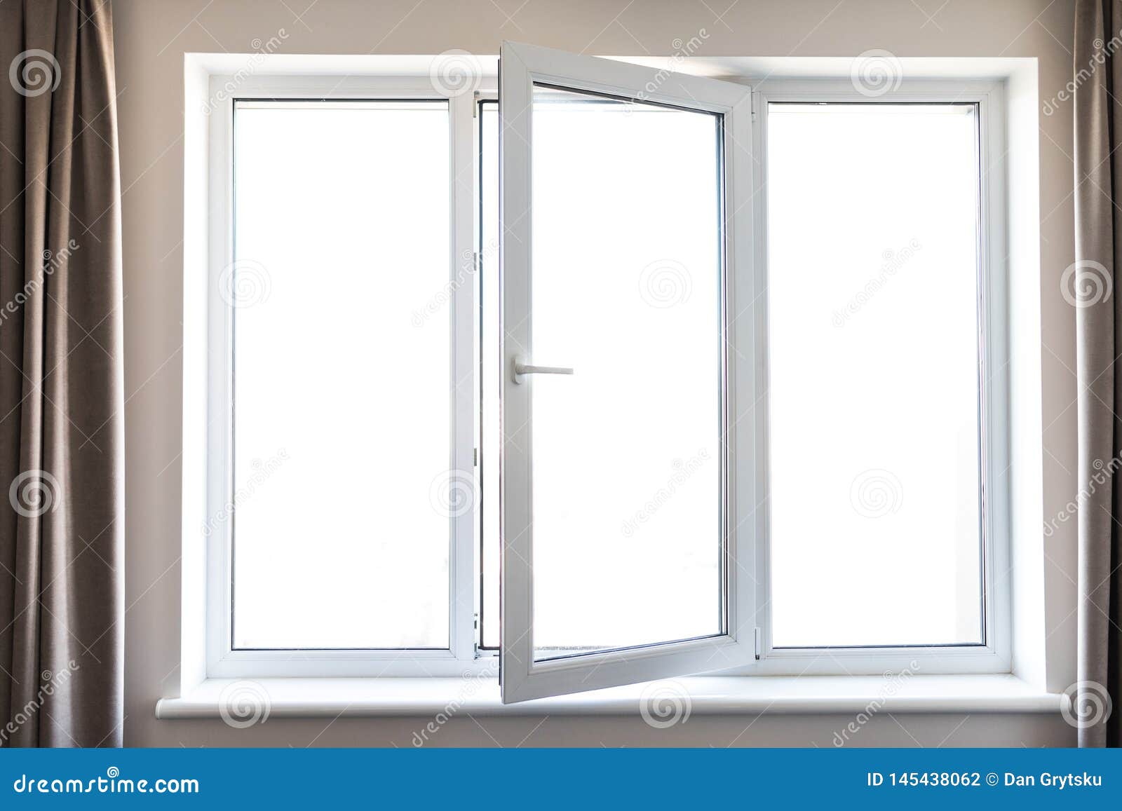 White Metal Plastic Windows of Balcony in Modern Apartment Stock Photo ...