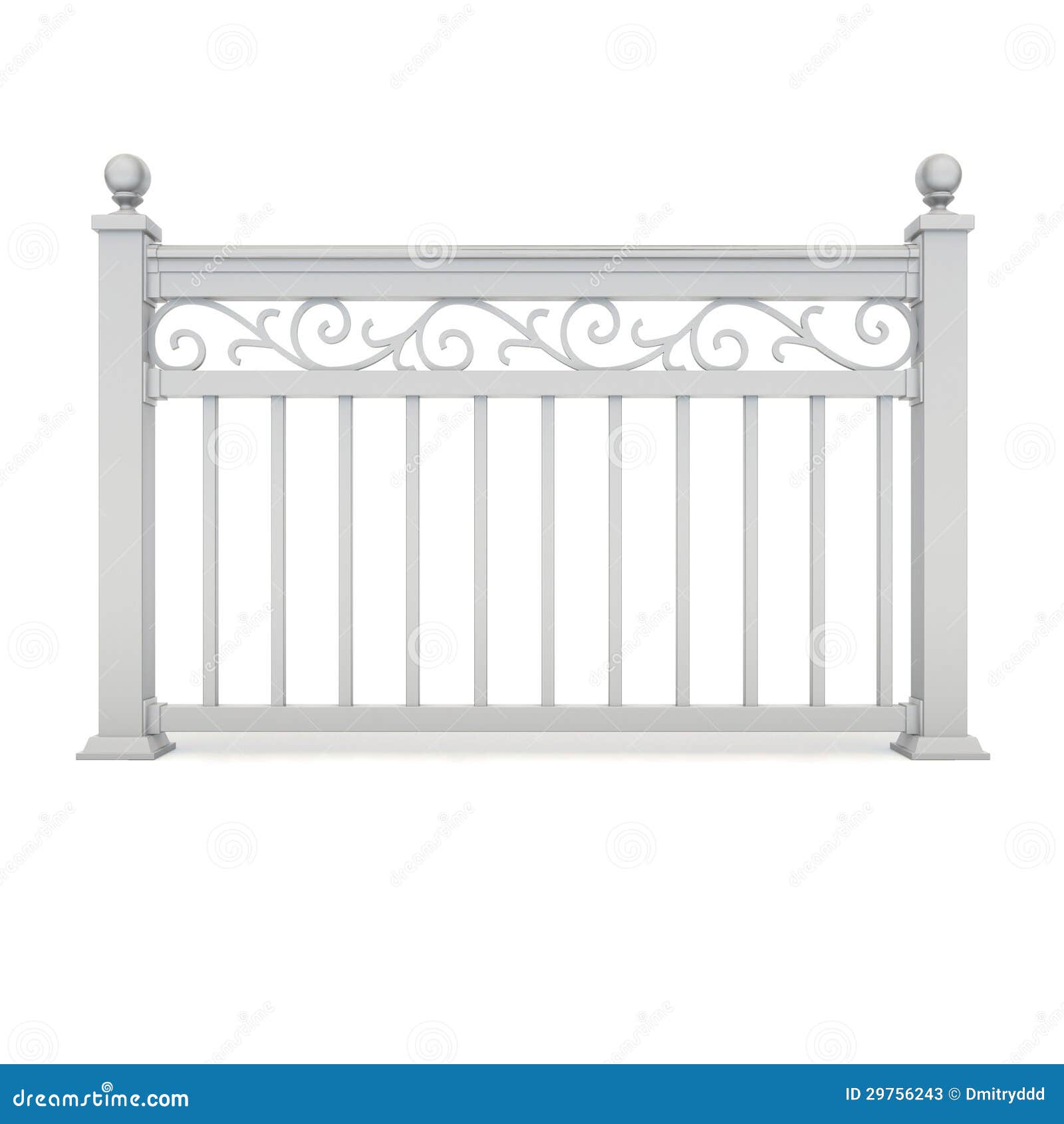 White Metal Railing with Pattern Stock Illustration - Illustration of ...