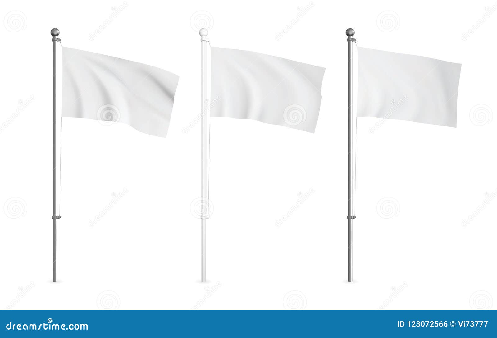 Flag Mockup Set, Realistic Style Vector Illustration | CartoonDealer ...