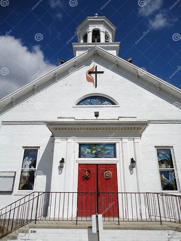 White Methodist Church stock photo. Image of crucifix - 16140404