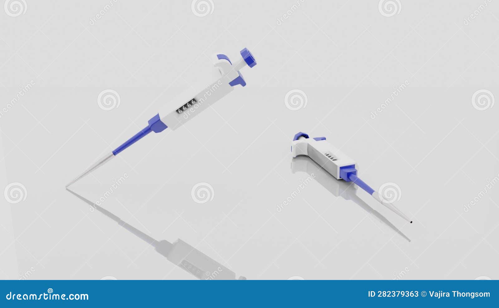White Micro Pipette with Number Counter, 3d Rendering Stock ...