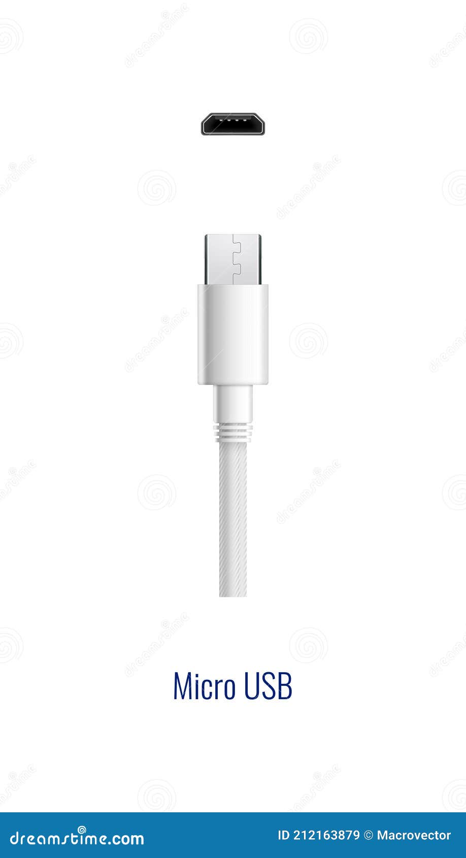 White Micro USB Composition Stock Vector - Illustration of phone ...