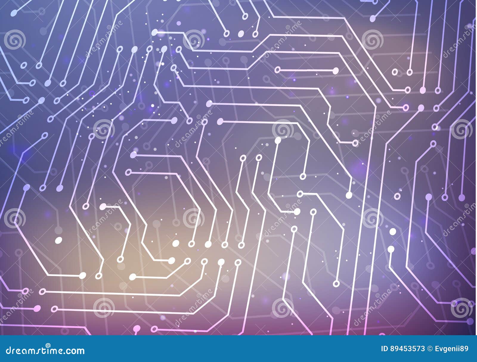 White Microchip Pattern on Blurred Background Stock Vector ...