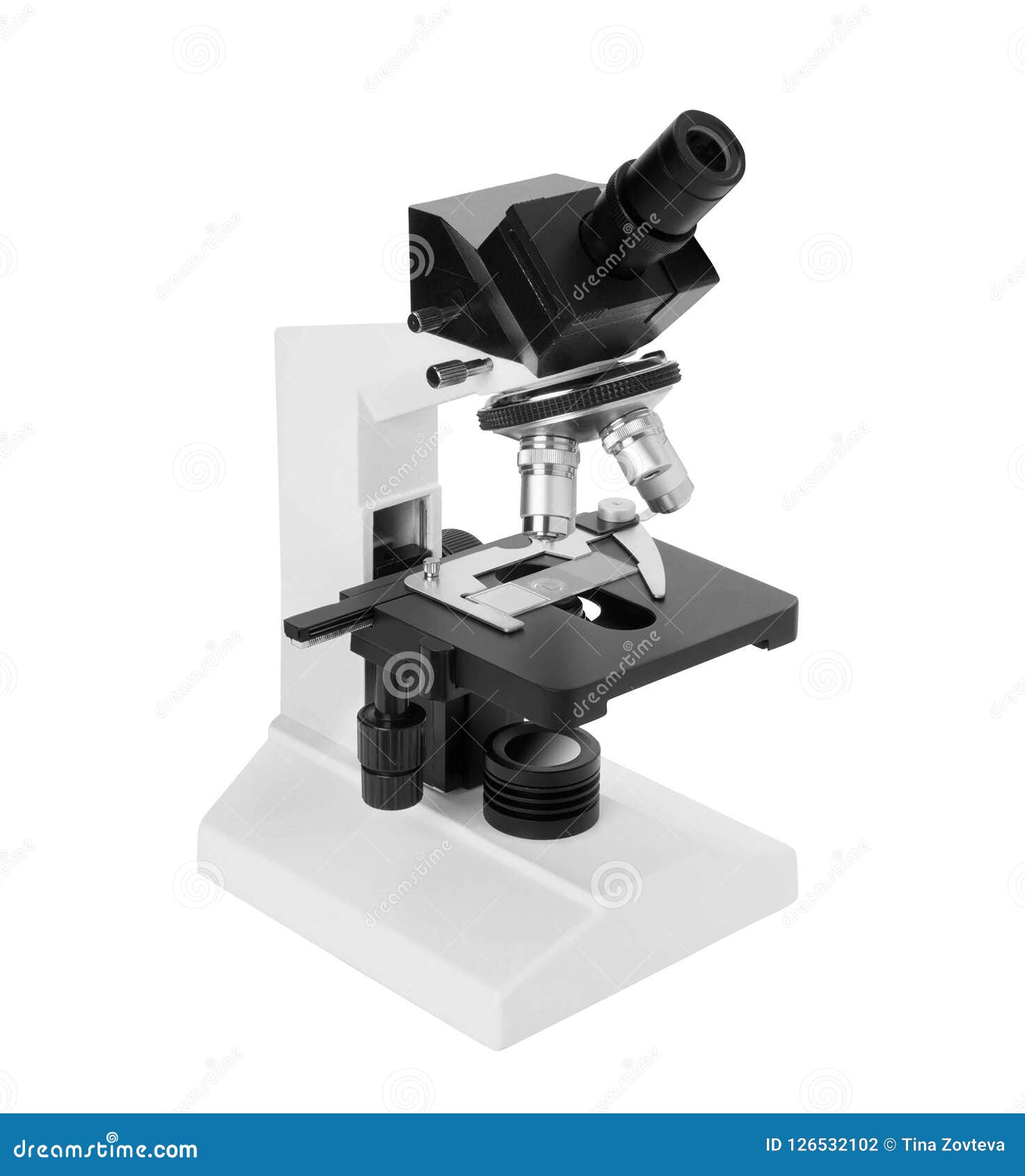 White Microscope Isolated on White Stock Photo - Image of biotechnology ...