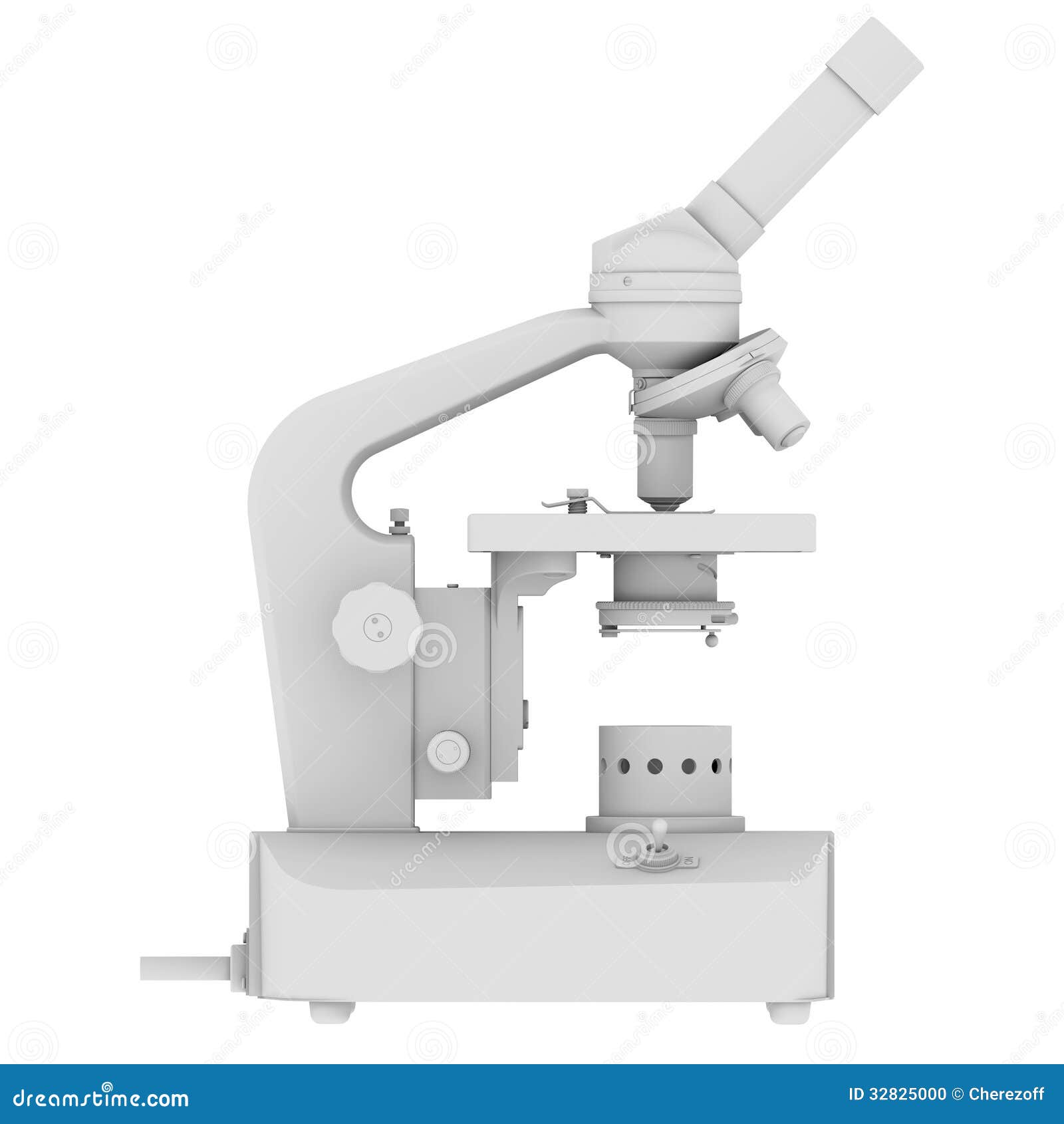 White Lab Microscope With Fictional Design Isolated On White - Highly ...