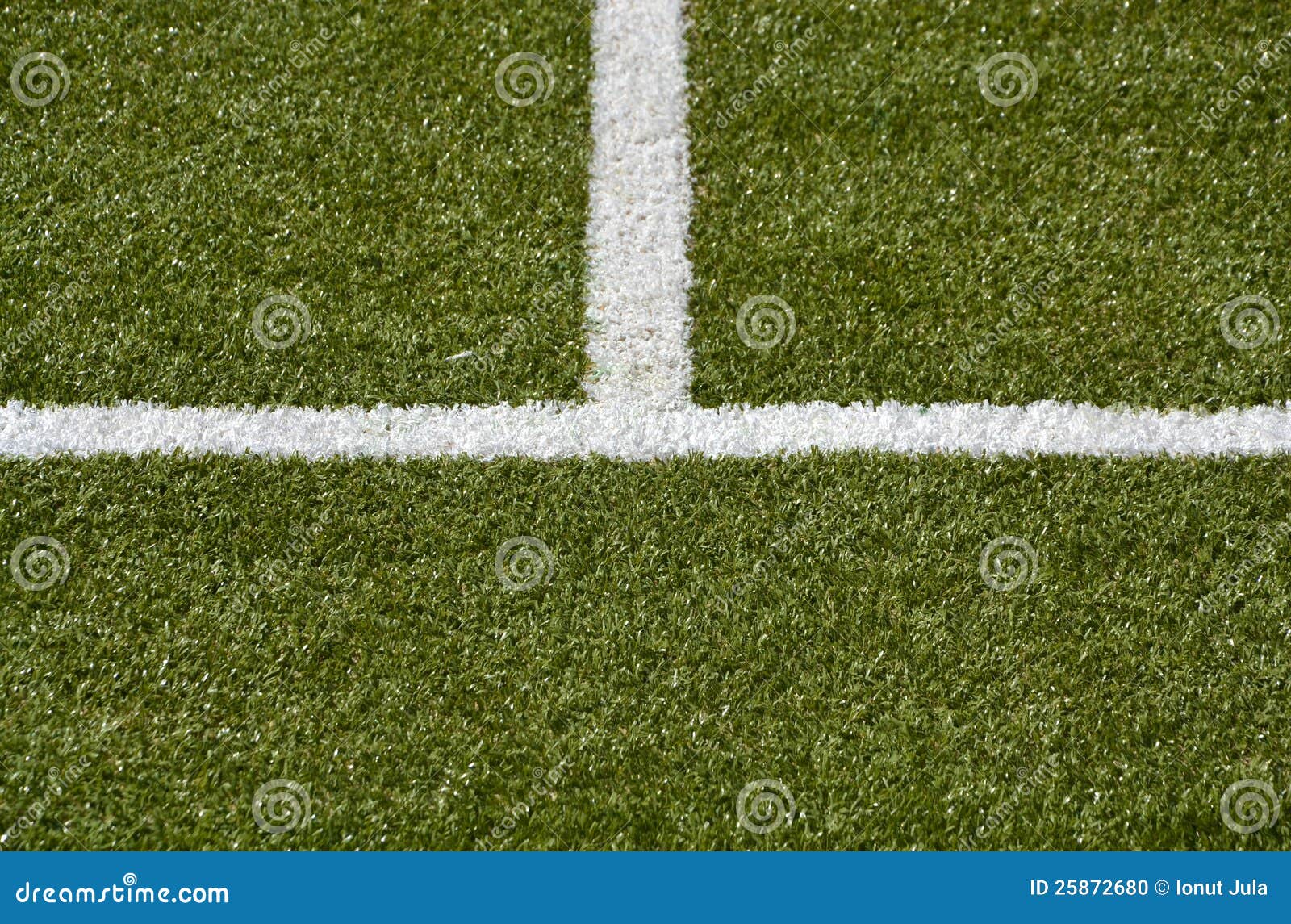White Middle Line and Sideline on a Green Turf Stock Photo - Image of ...