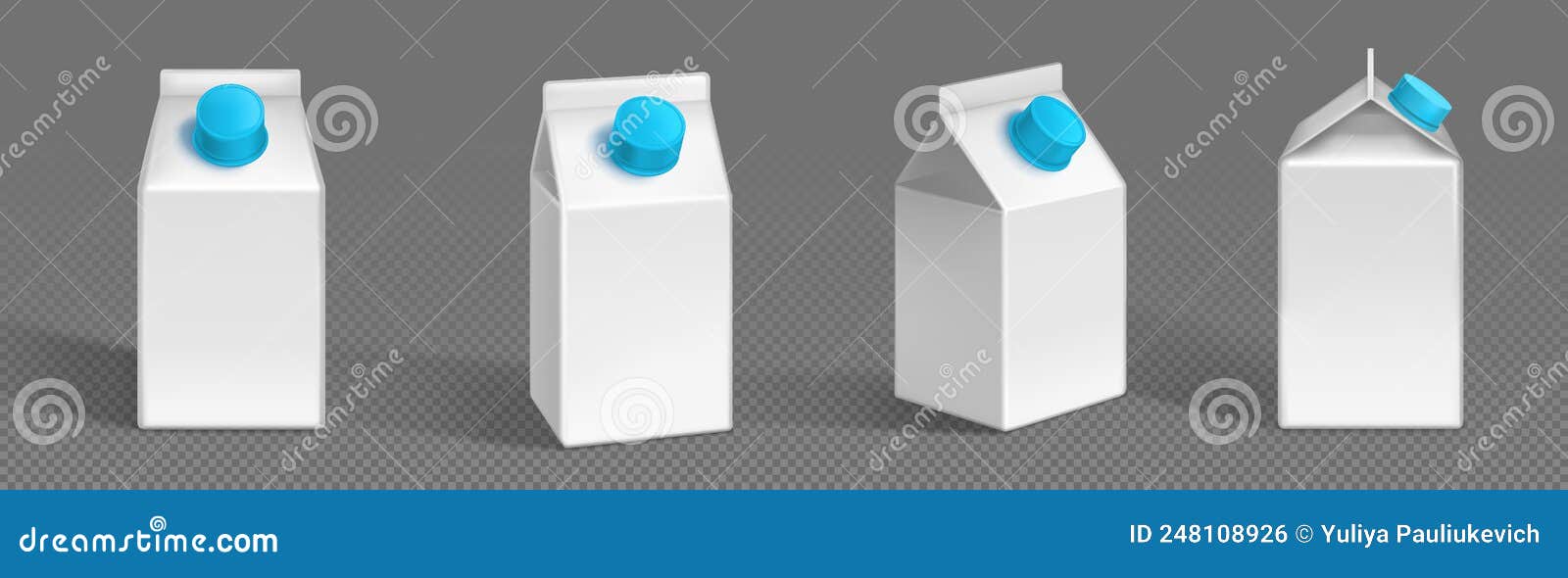 White Milk Box, Square Carton Pack Stock Vector - Illustration of ...