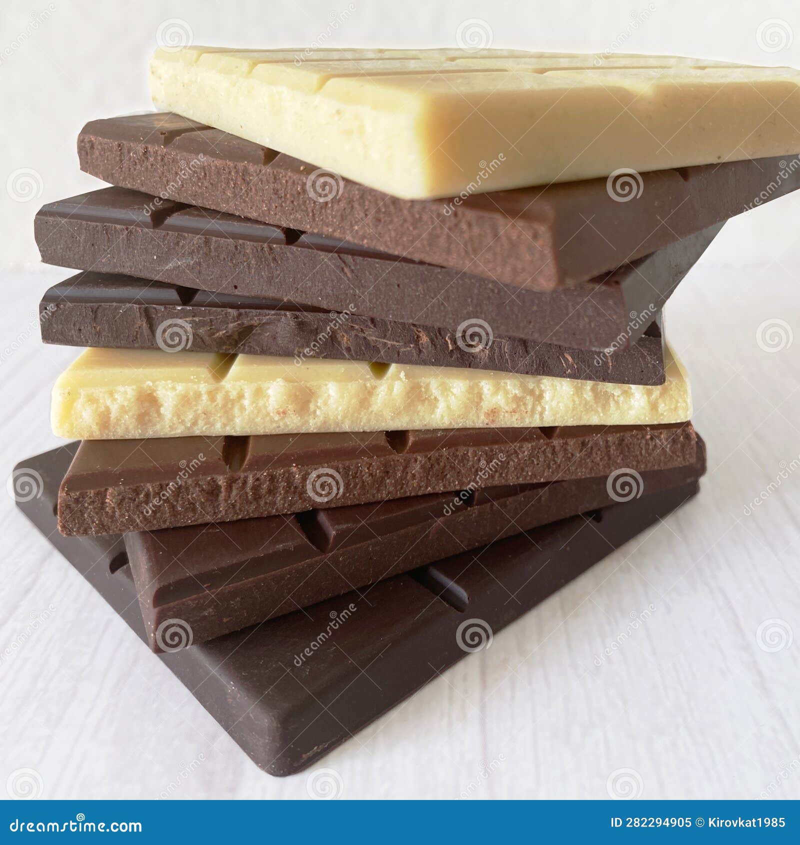 White Milk Dark Chocolate Bars in Rows Stock Image - Image of ball ...