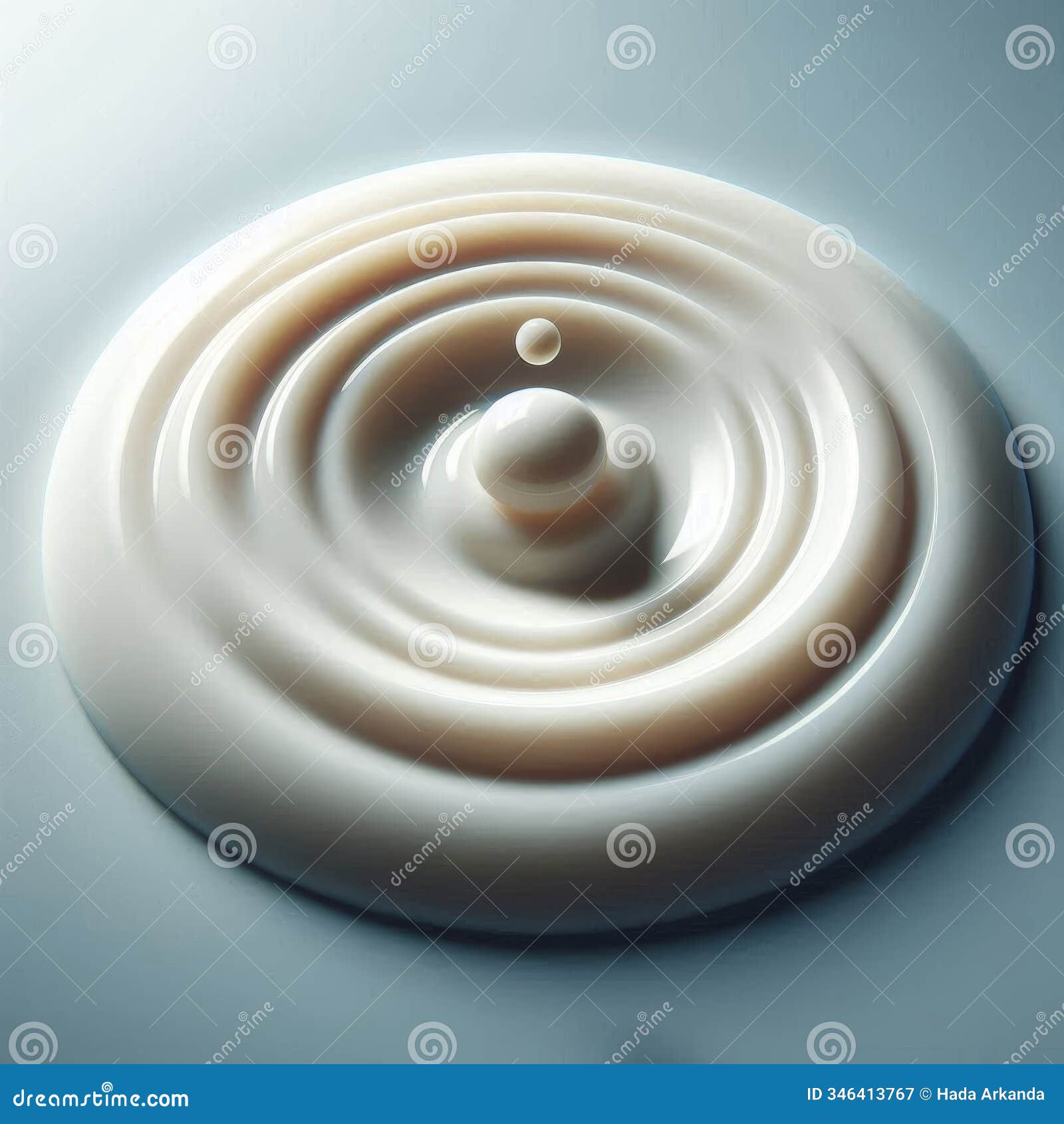 White Milk Drop Forming Circular Ripples on Surface Stock Illustration ...