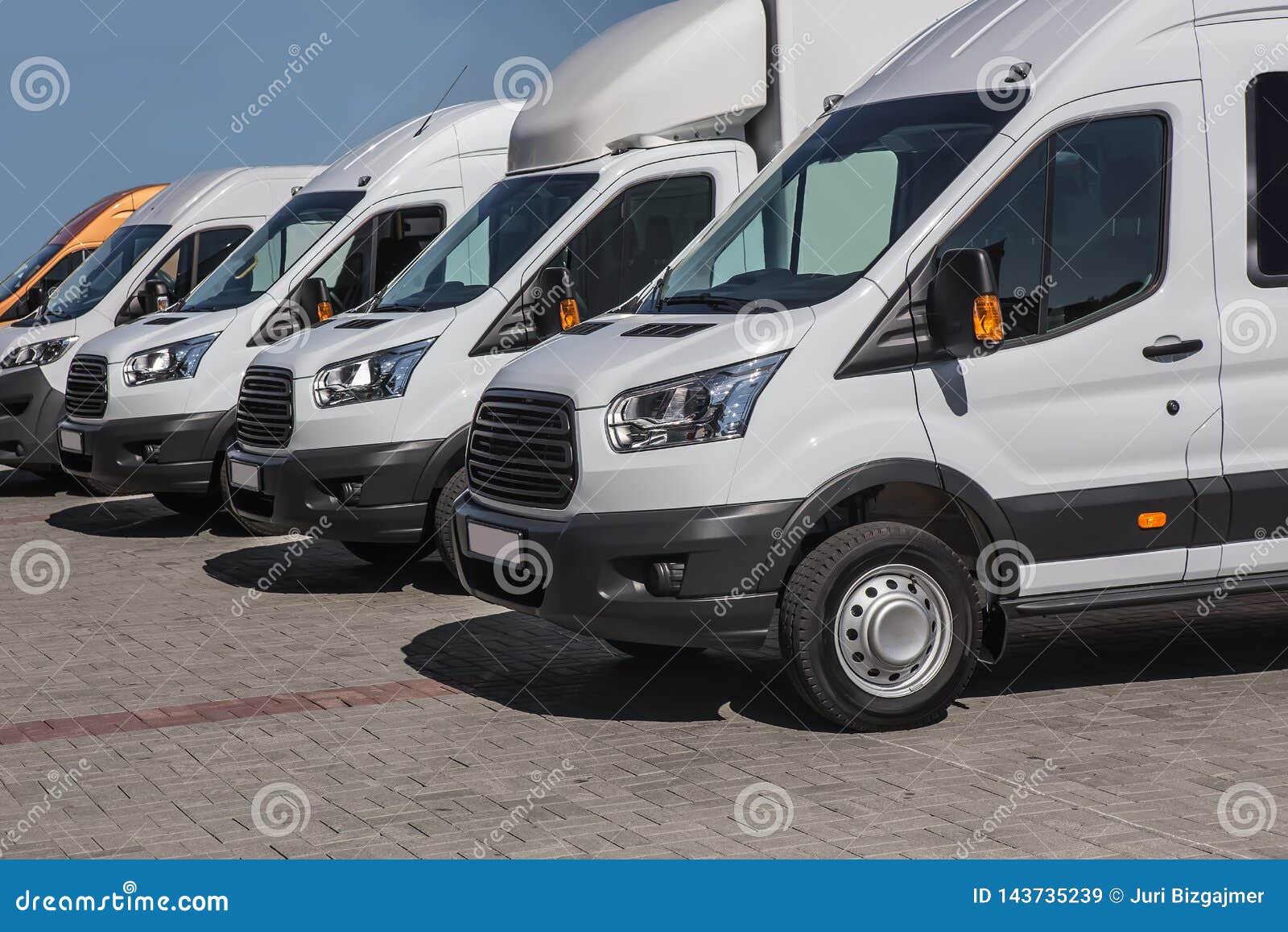 White Mini-buses in a Row for Sale or Rent Stock Image - Image of brand ...