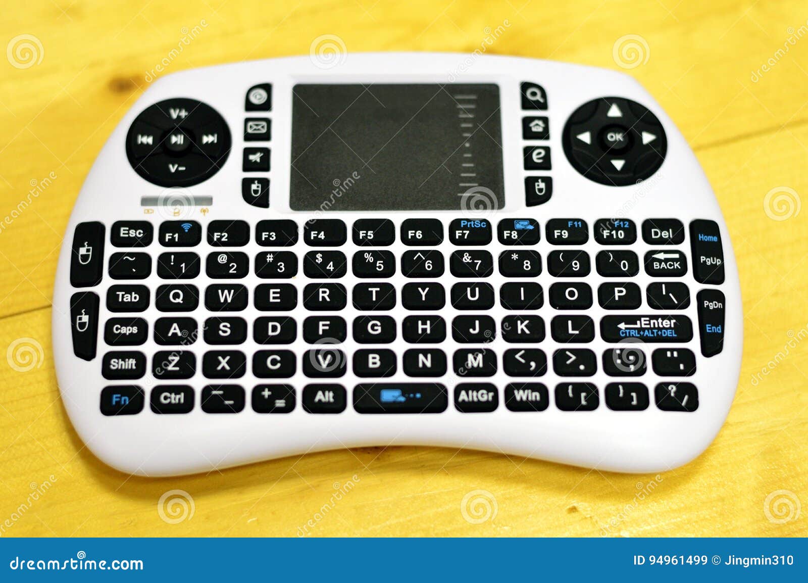 A White Mini Keyboard Placed on Table Stock Image - Image of connection ...