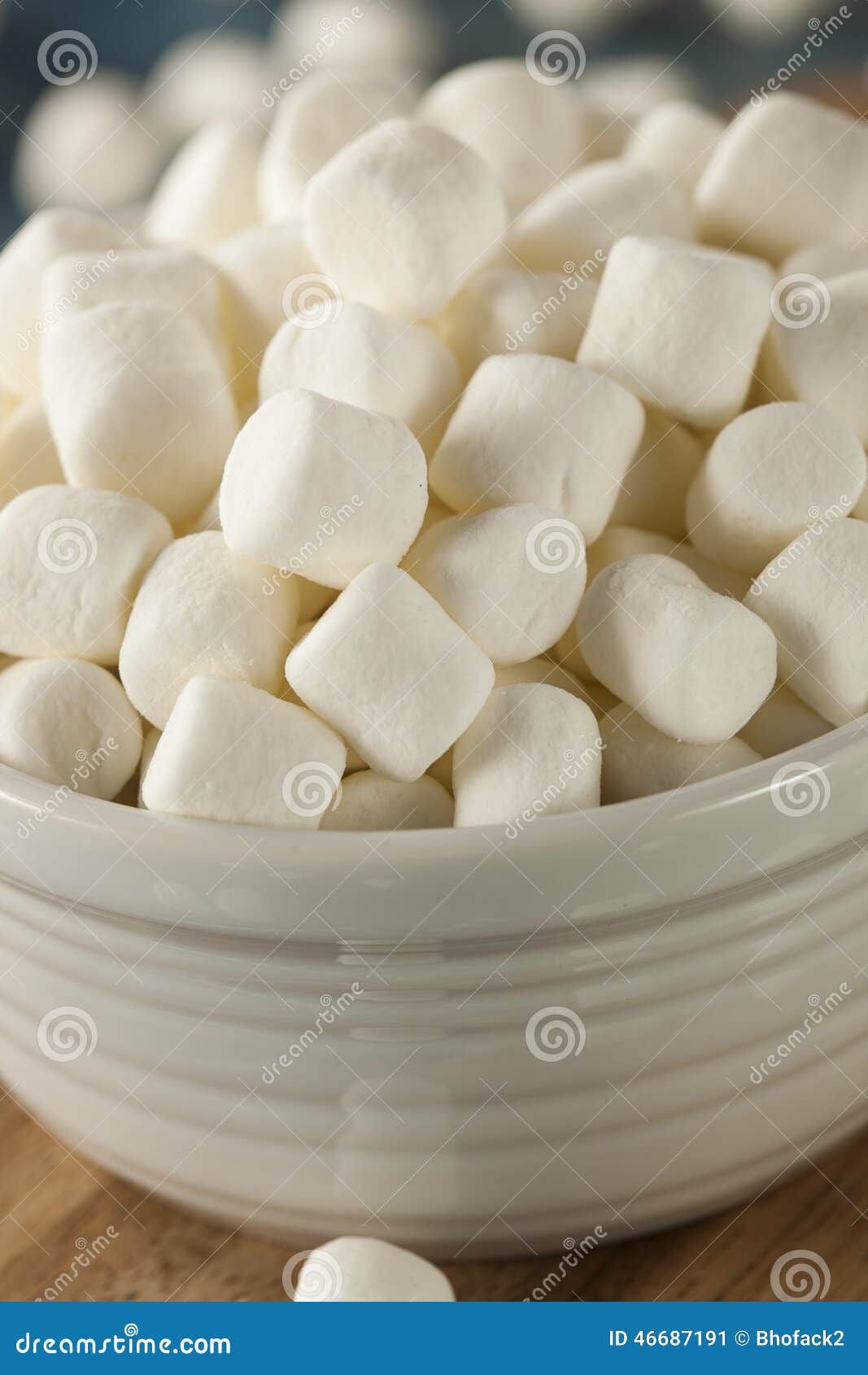 White Mini Marshmallows in a Bowl Stock Image - Image of confectionery ...