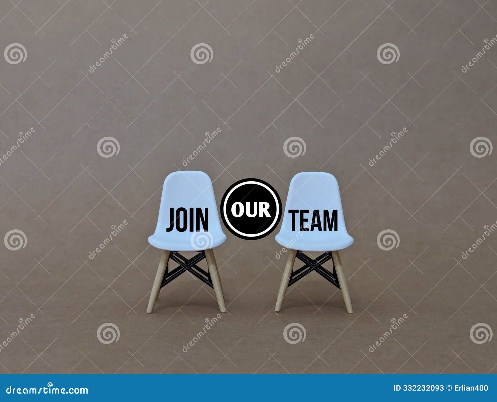 White Miniature Chair with the Word Join Our Team Stock Image - Image ...