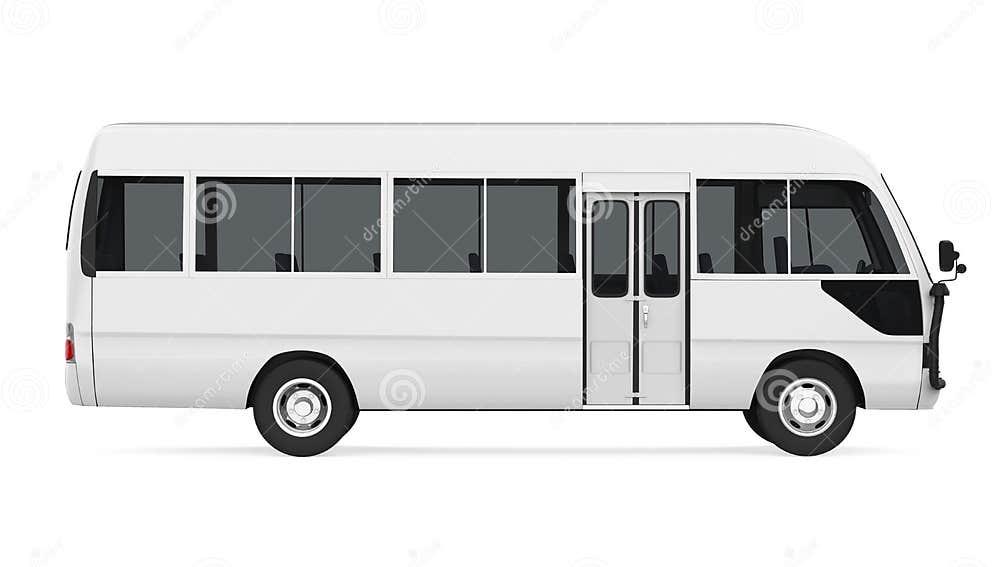 White Minibus Isolated stock illustration. Illustration of microbus ...