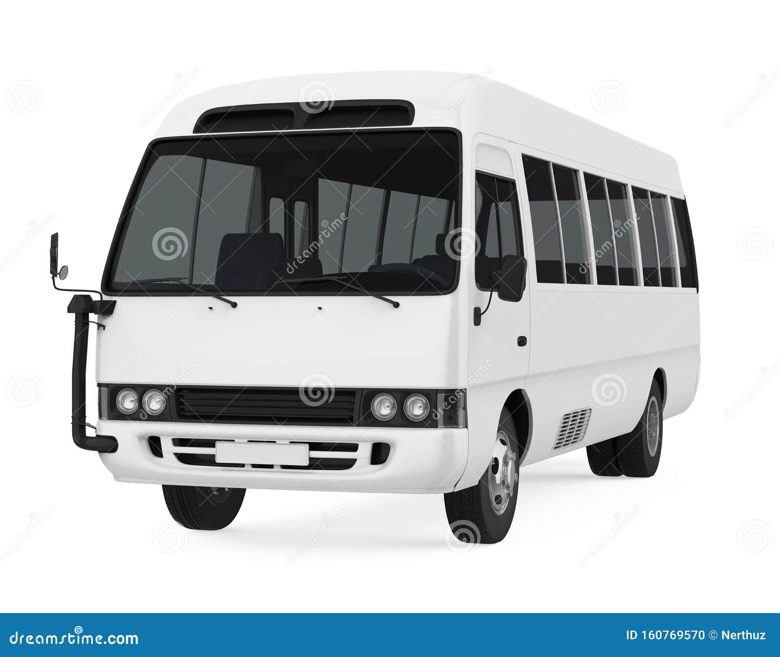 White Minibus Isolated stock illustration. Illustration of vehicle ...
