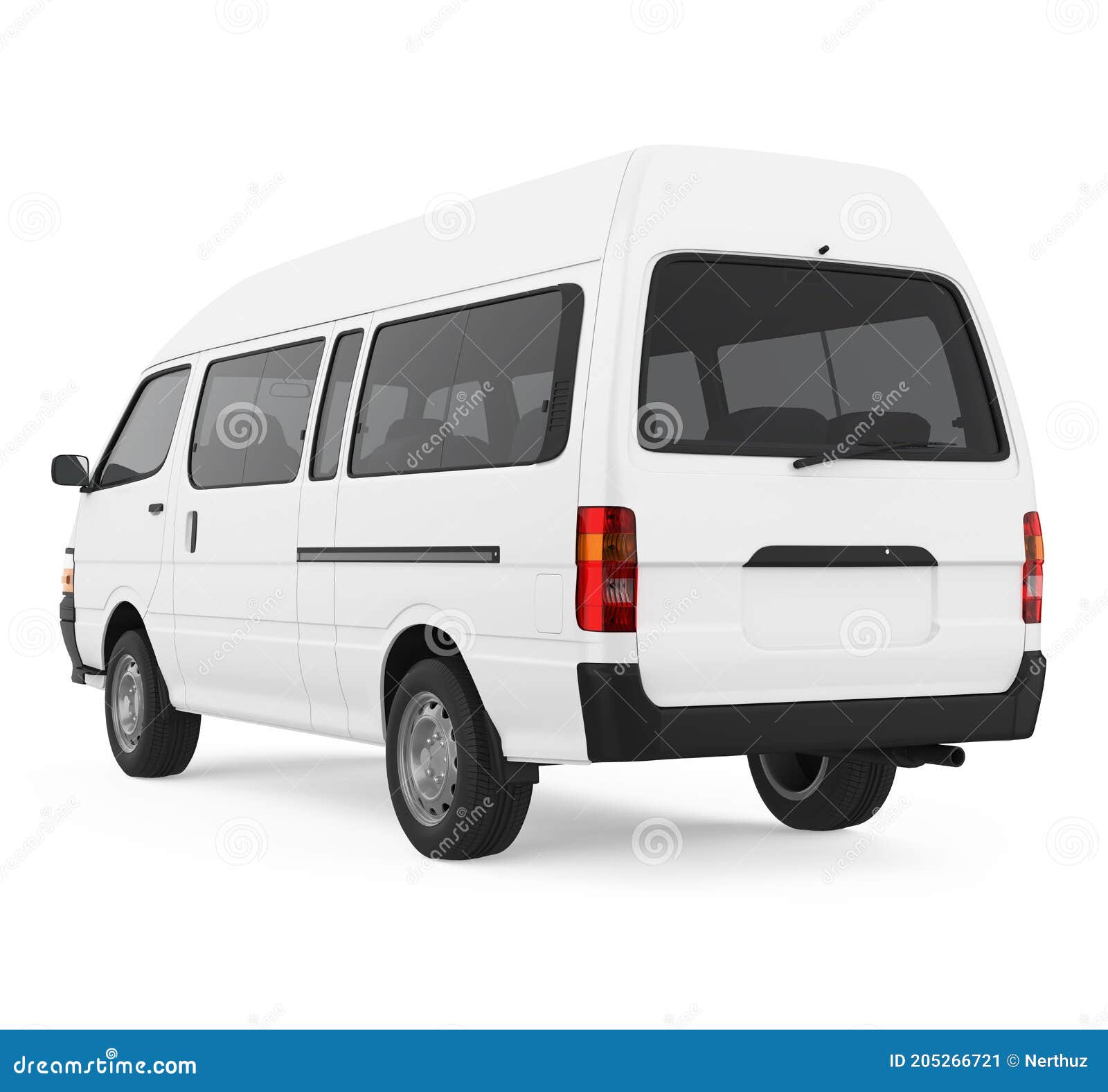 White Minibus Isolated stock illustration. Illustration of driving ...