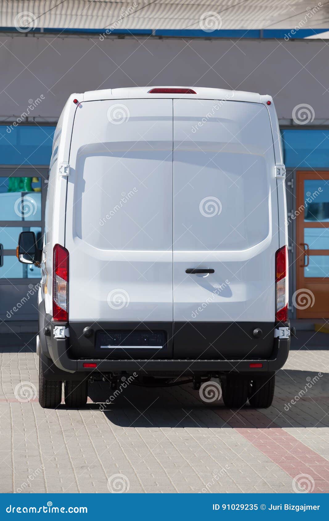 White minibus is parked stock image. Image of hauling - 91029235