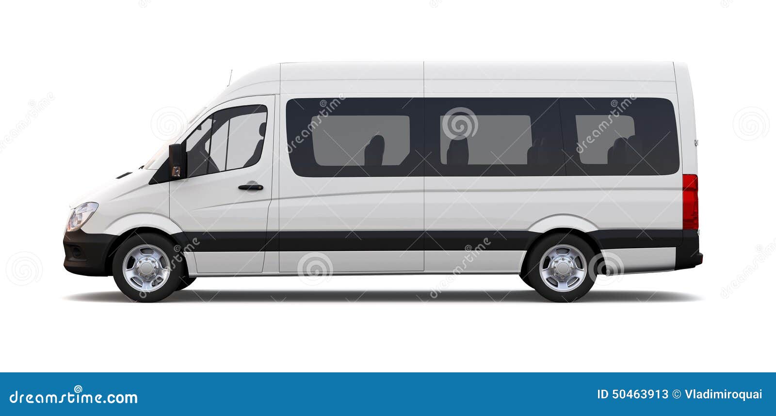 White minibus - side view stock illustration. Illustration of ...