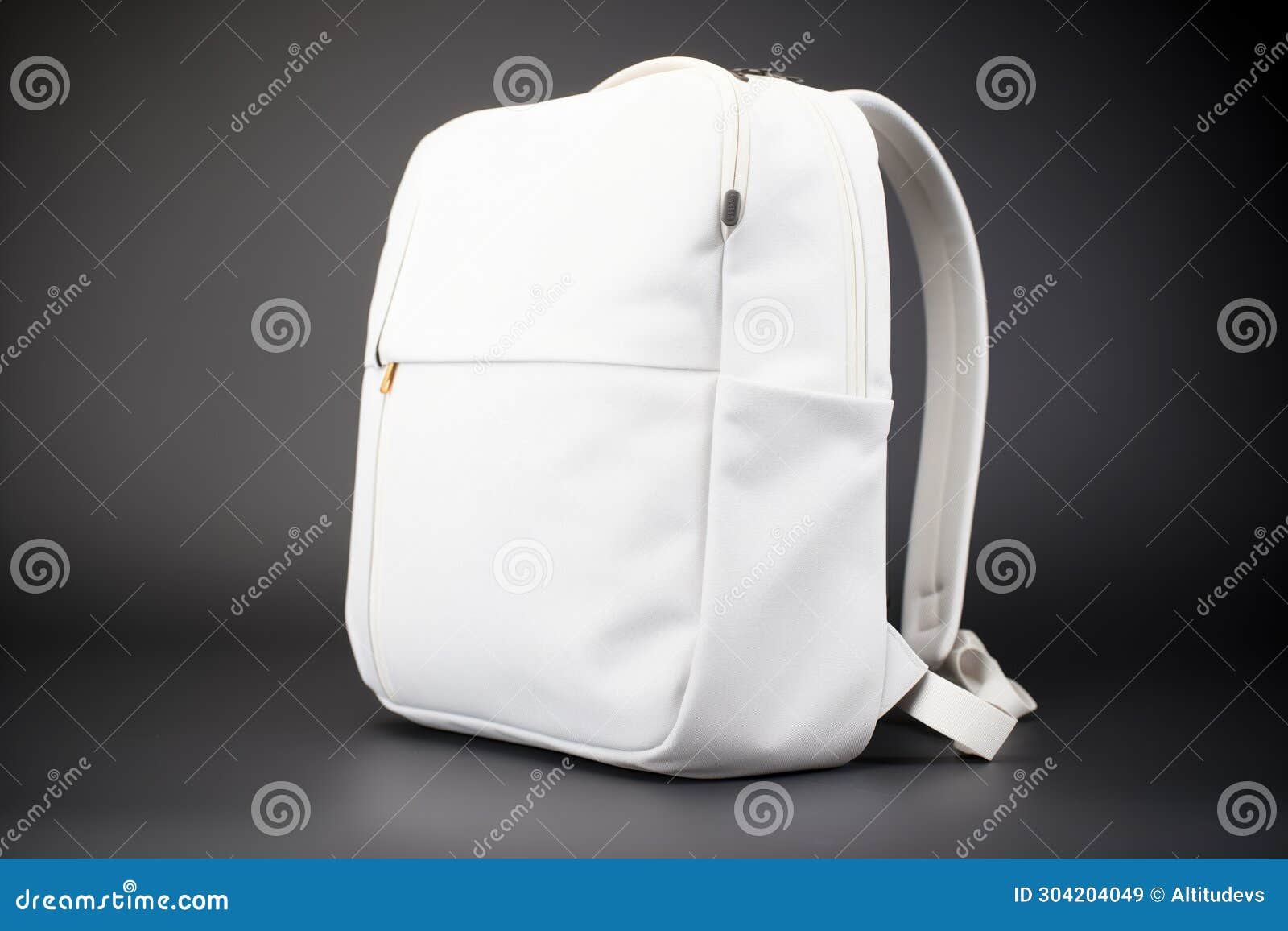 White Minimalist Backpack with Clean Design Features Stock Image ...