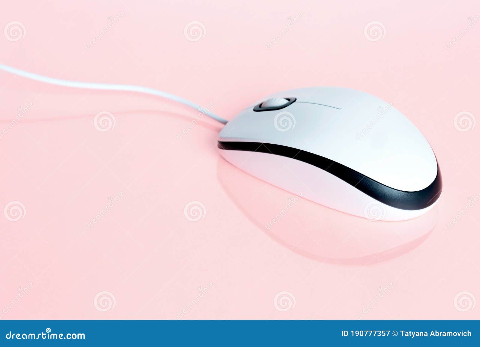 White Minimalist Computer Mouse on Pastel Pink Background Stock Image ...