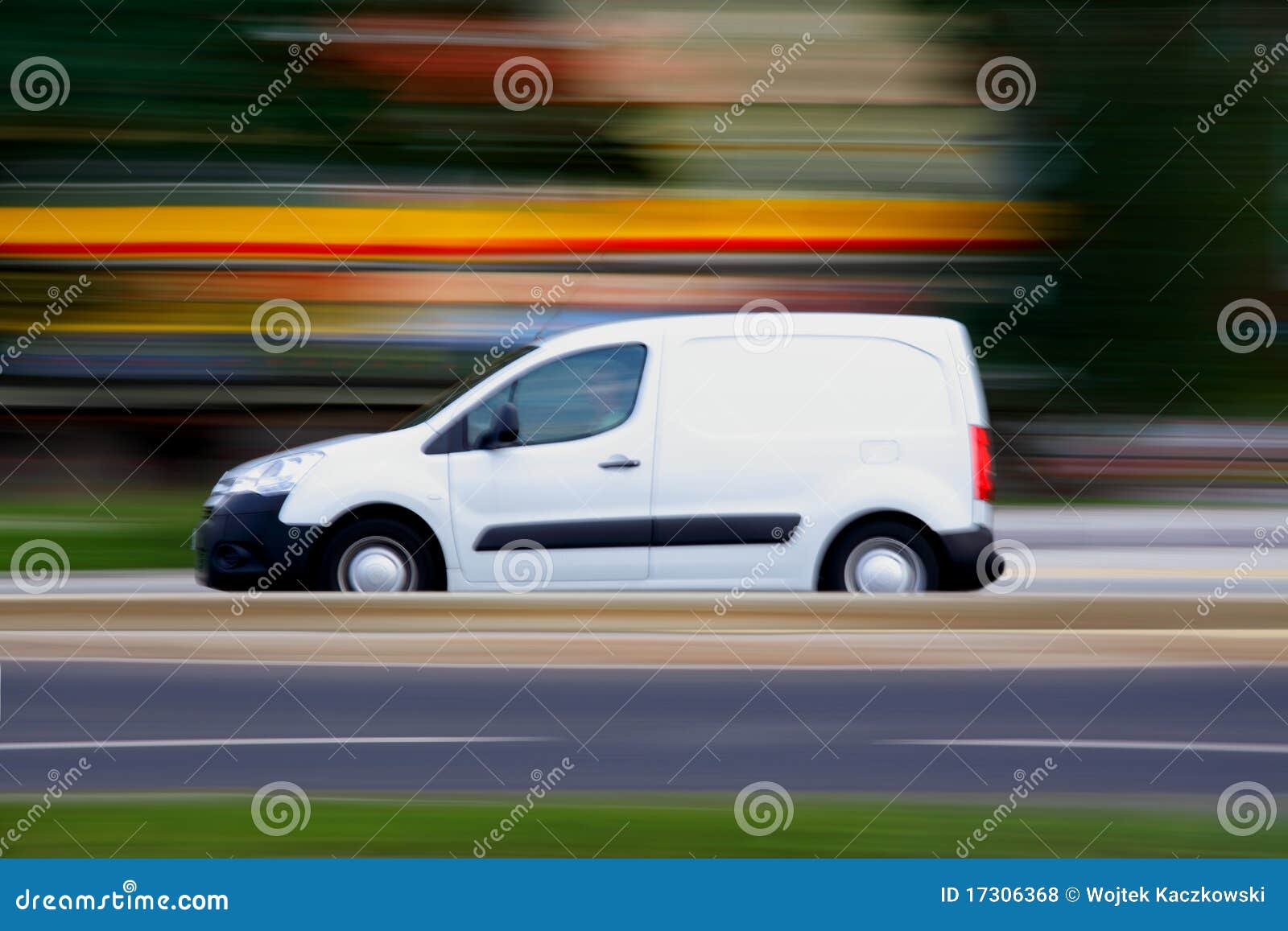 White minivan stock photo. Image of roadway, speed, blur - 17306368