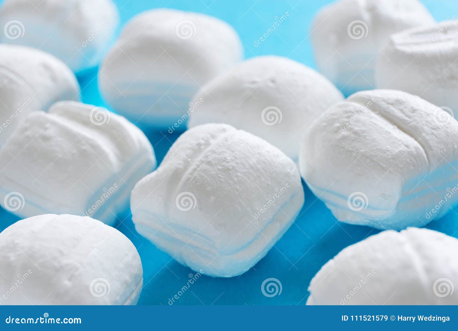 White Mint Sweets on Blue Background Stock Image - Image of peppermint ...