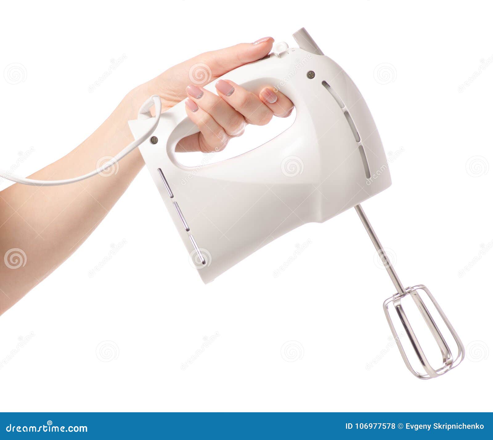 White mixer in hand stock photo. Image of cooking, cutout - 106977578