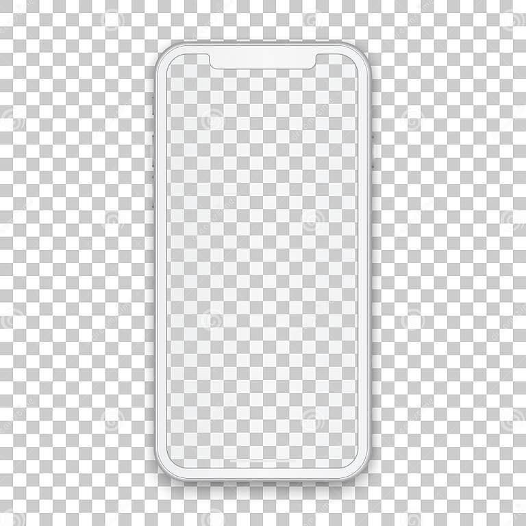White Mobile Concept with Empty Screen for Any Application Design and ...