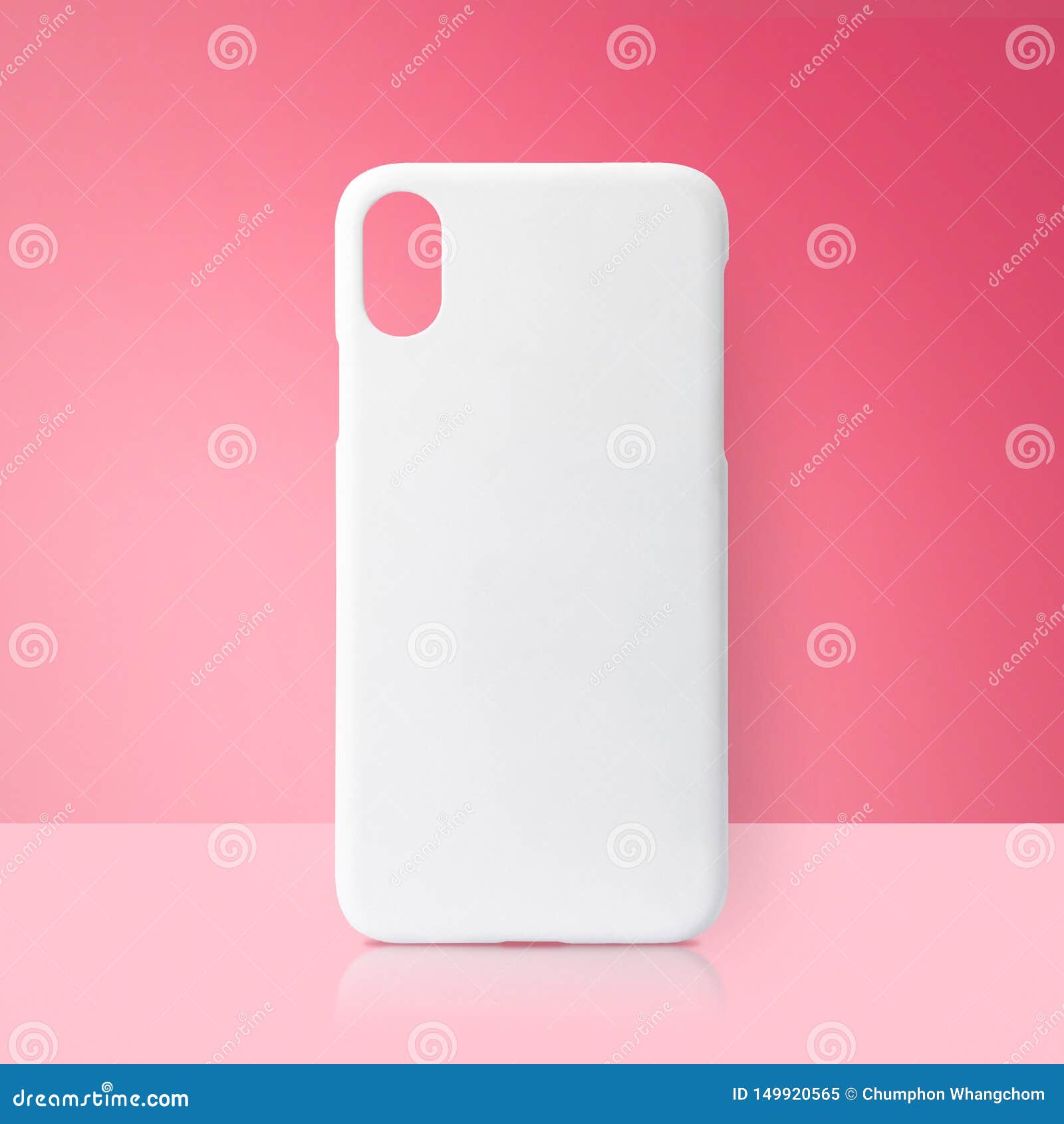 White Mobile Cover on Pink Backdrops. Blank Phone Case for Printing ...