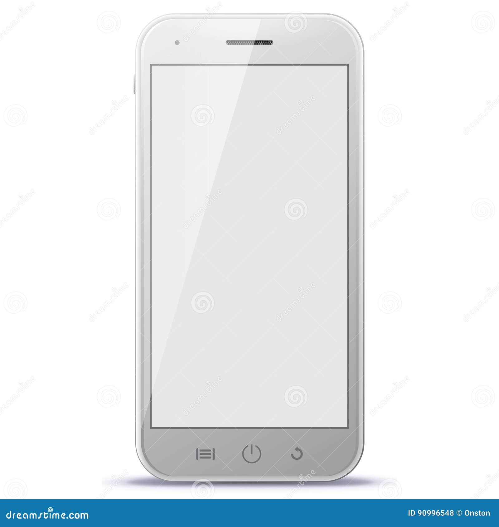 White Mobile Phone Vector Illustration Stock Vector - Illustration of ...