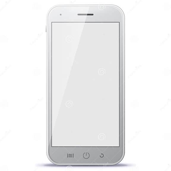 White Mobile Phone Vector Illustration Stock Vector - Illustration of ...