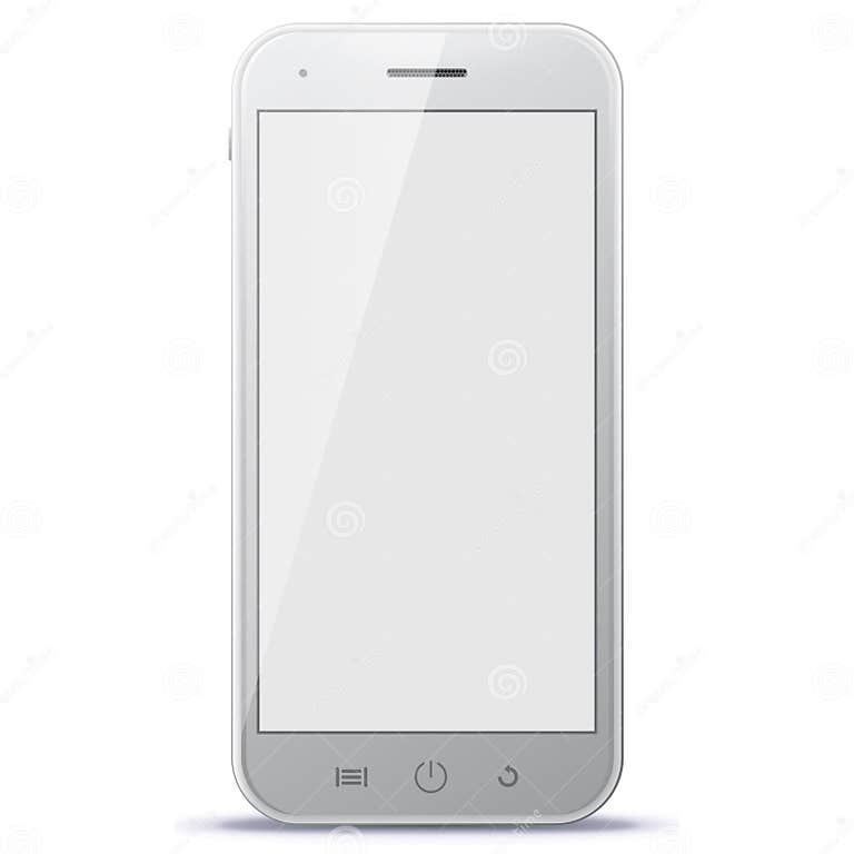 White Mobile Phone Vector Illustration Stock Vector - Illustration of ...