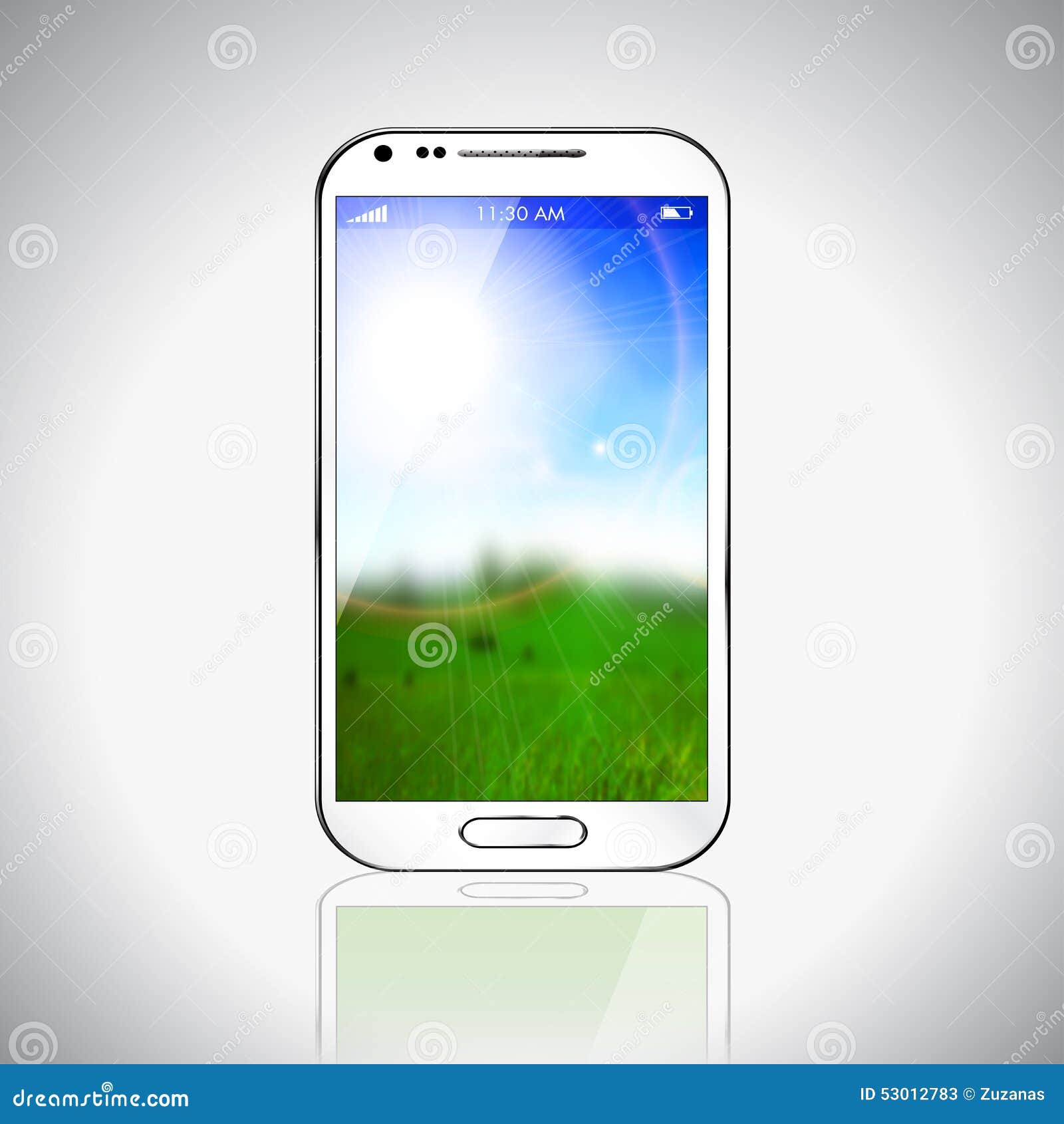White mobile stock vector. Illustration of photorealistic - 53012783