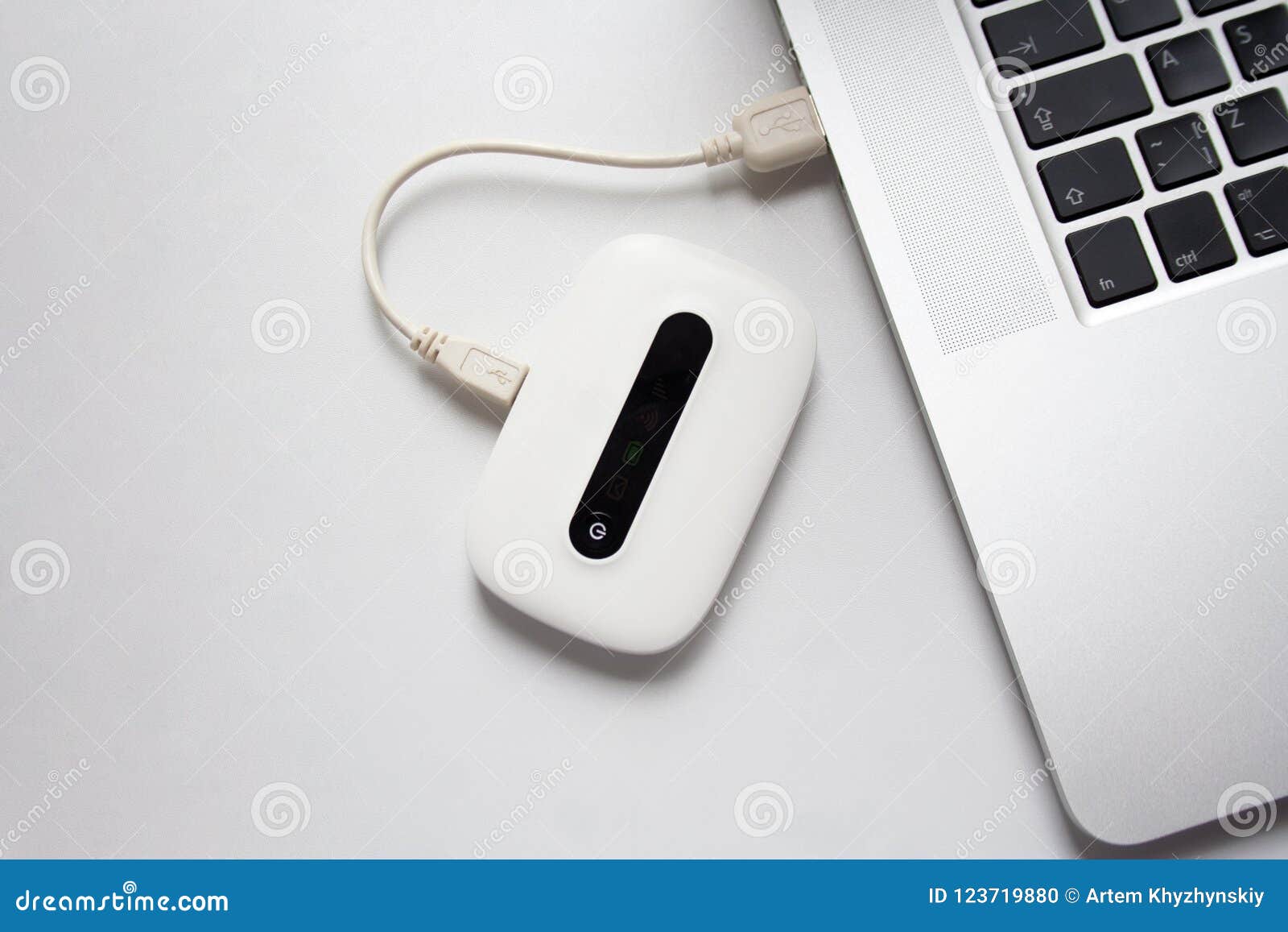 White Mobile WiFi Connected To Laptop Stock Photo - Image of connect ...