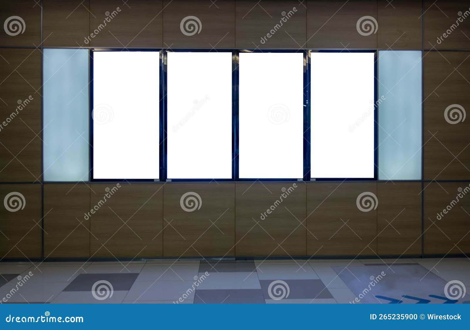 White Mockup of a Rectangular Billboard - Indoor Advertisement Stock ...