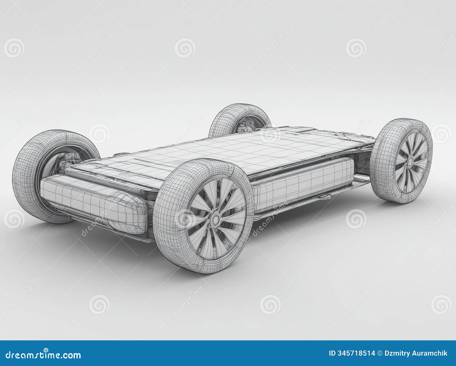 White Model of Electric Car Battery with Pack of Battery Cells ...