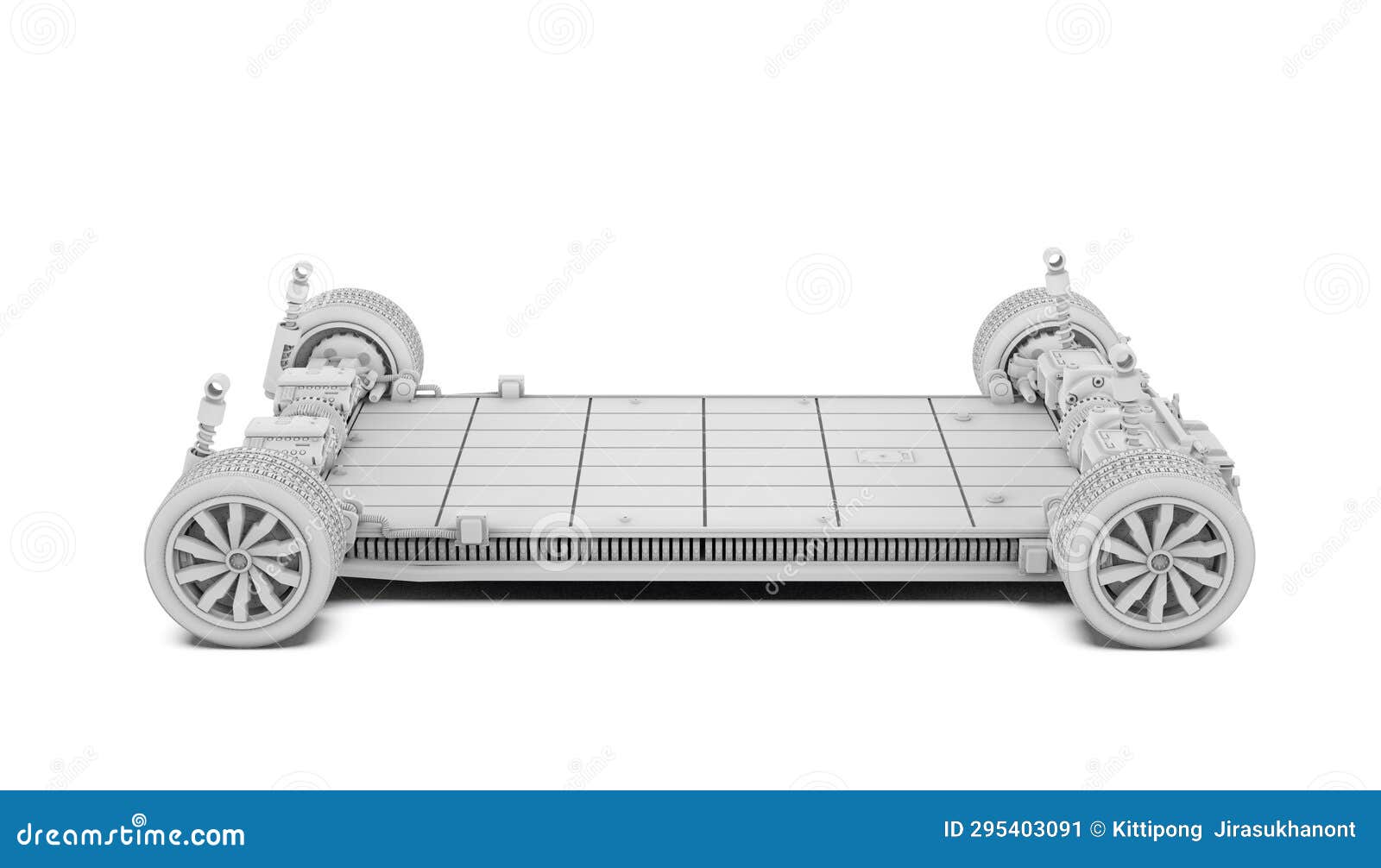 White Model of Lectric Car Battery with Pack of Battery Cells Module on ...