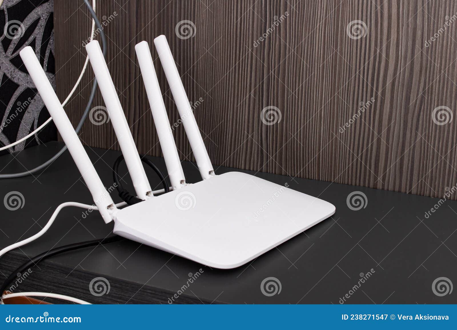 White Modem with Antennas on the Table Stock Image - Image of modem ...