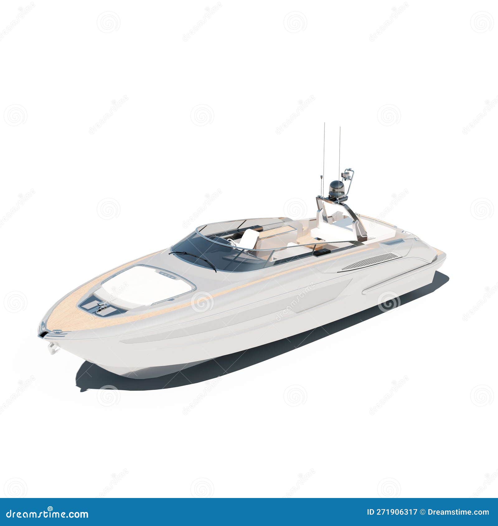 A White Modern Boat, 3d Rendering Stock Illustration - Illustration of ...