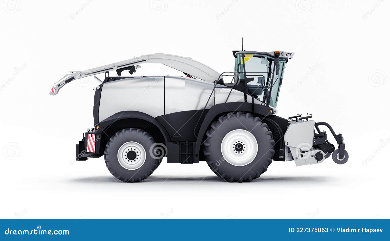 White Modern Combine on a White Background. 3d Rendering. Stock ...