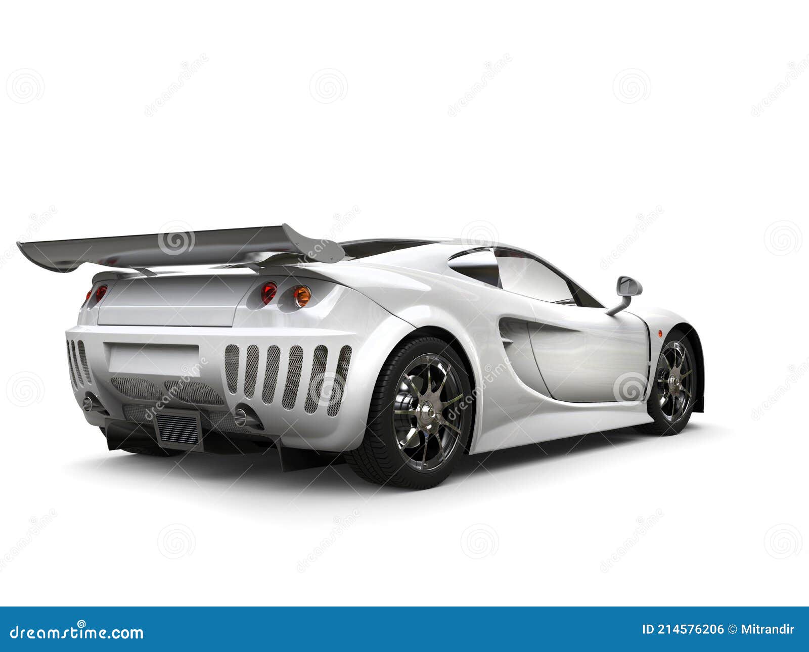 White Modern Concept Supercar - Tail View Stock Photo - Image of tail ...
