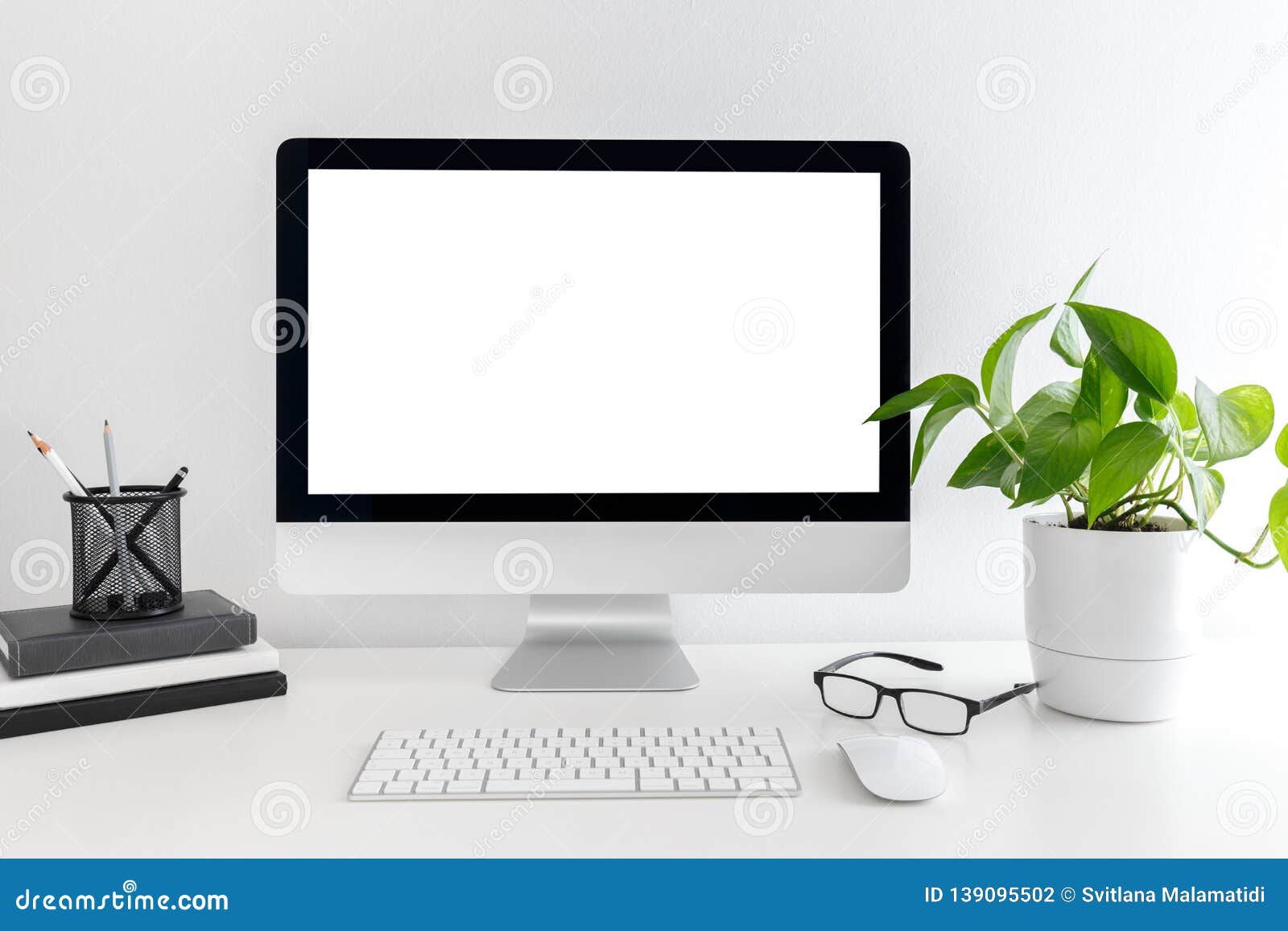 Computer mock up stock photo. Image of glasses, mock - 139095502