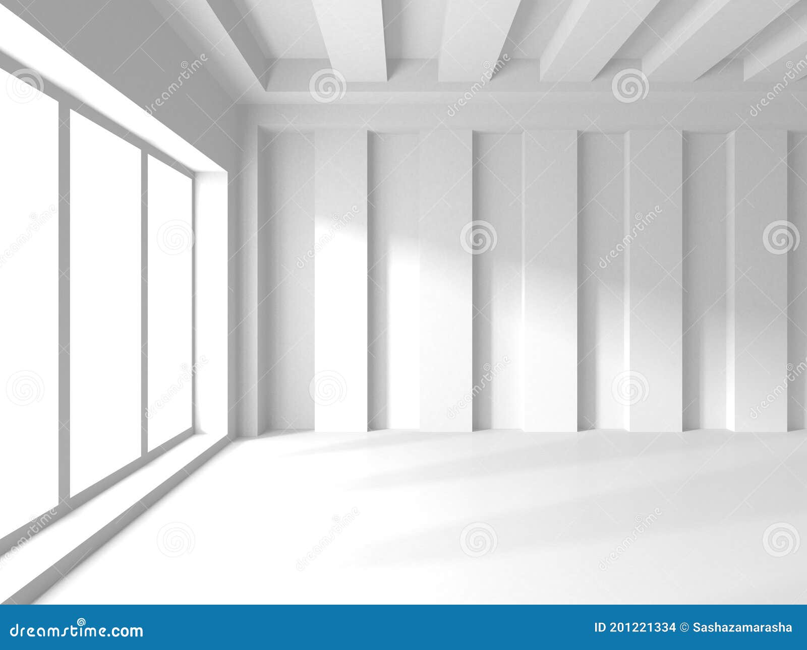 White Modern Empty Room. Abstract Building Concept Stock Illustration ...