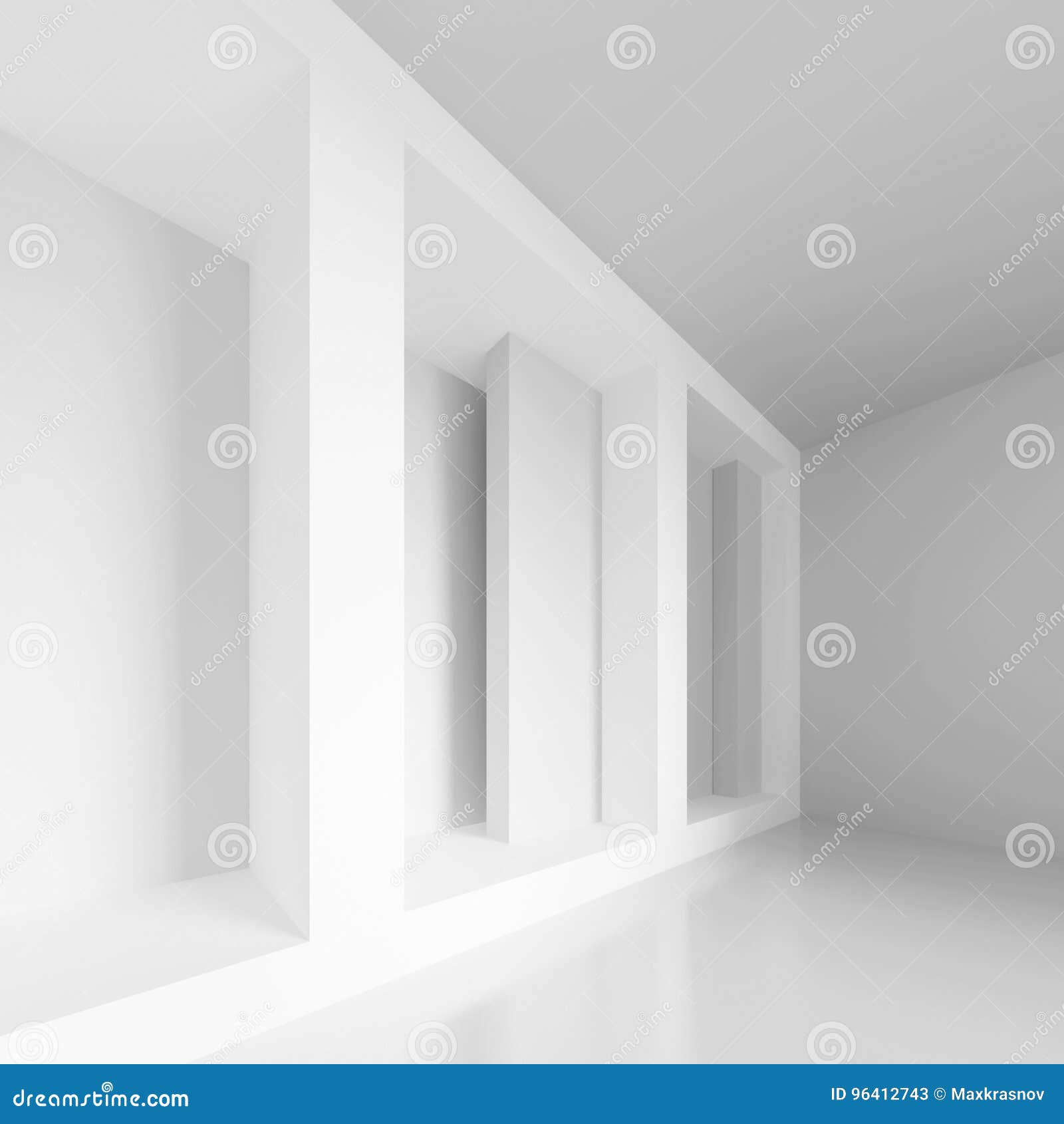 White Modern Hall stock illustration. Illustration of home - 96412743