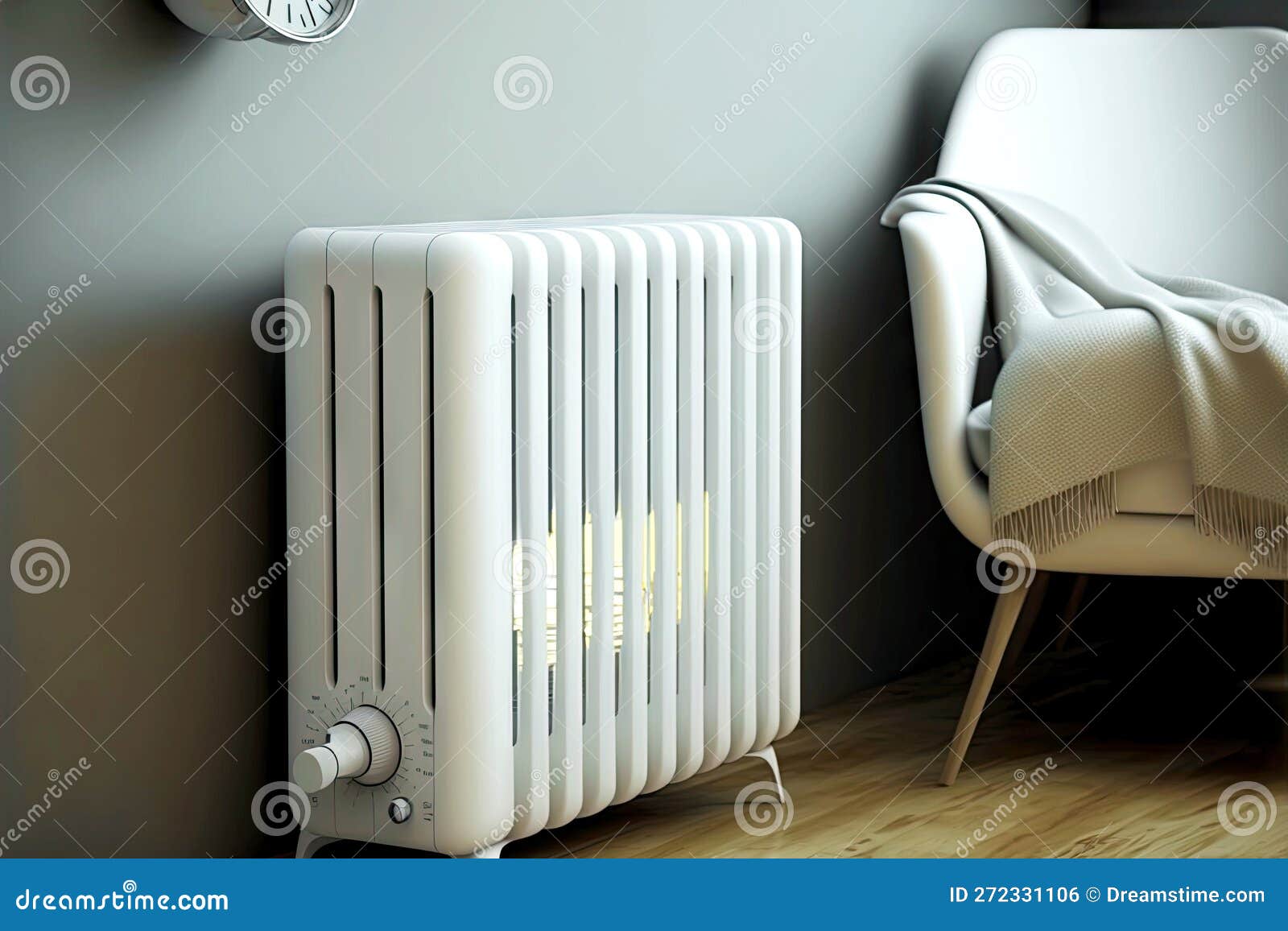 White Modern Heating Radiator with Feet with Temperature Controller ...