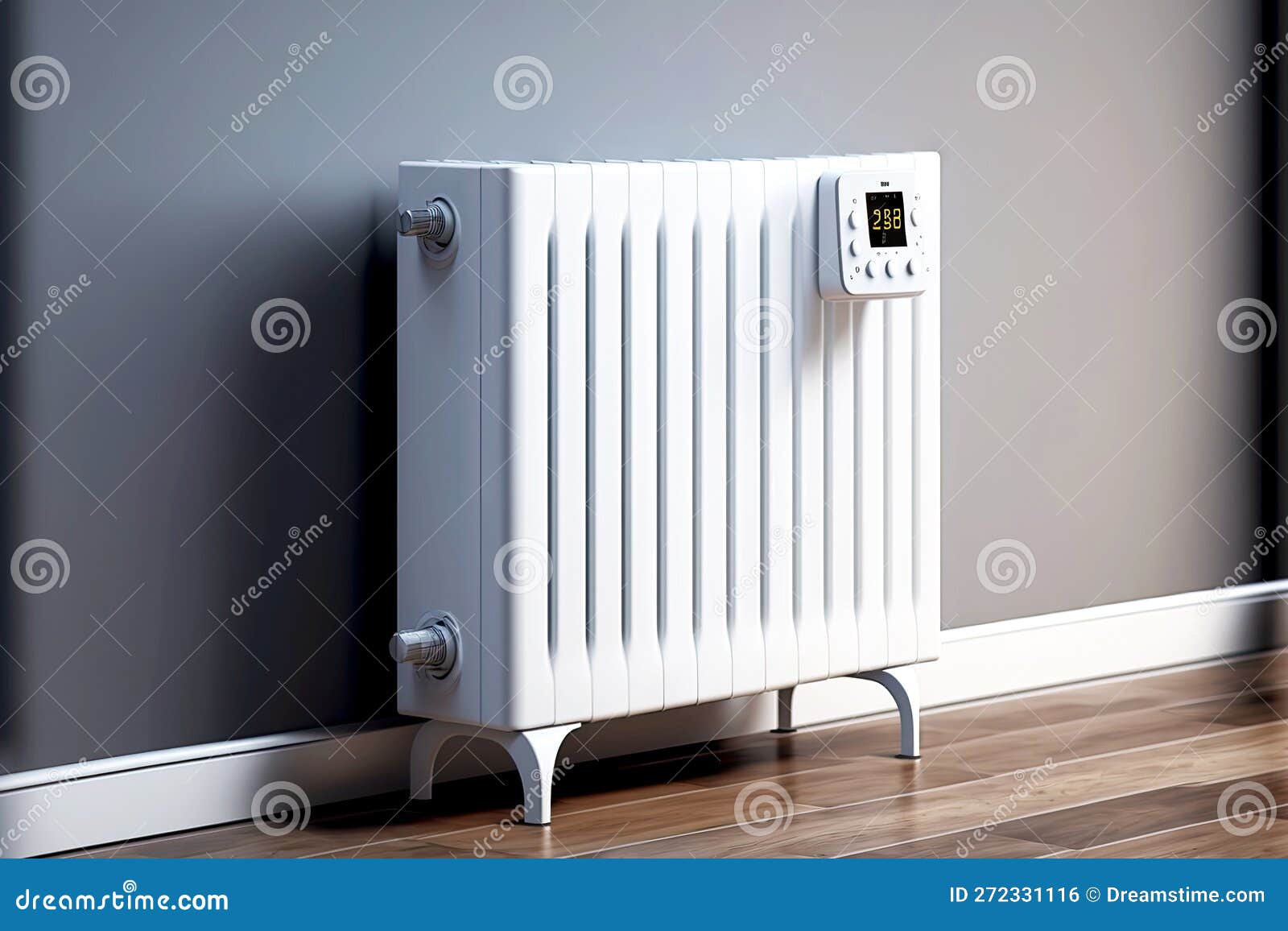 White Modern Heating Radiator with Feet with Temperature Controller ...