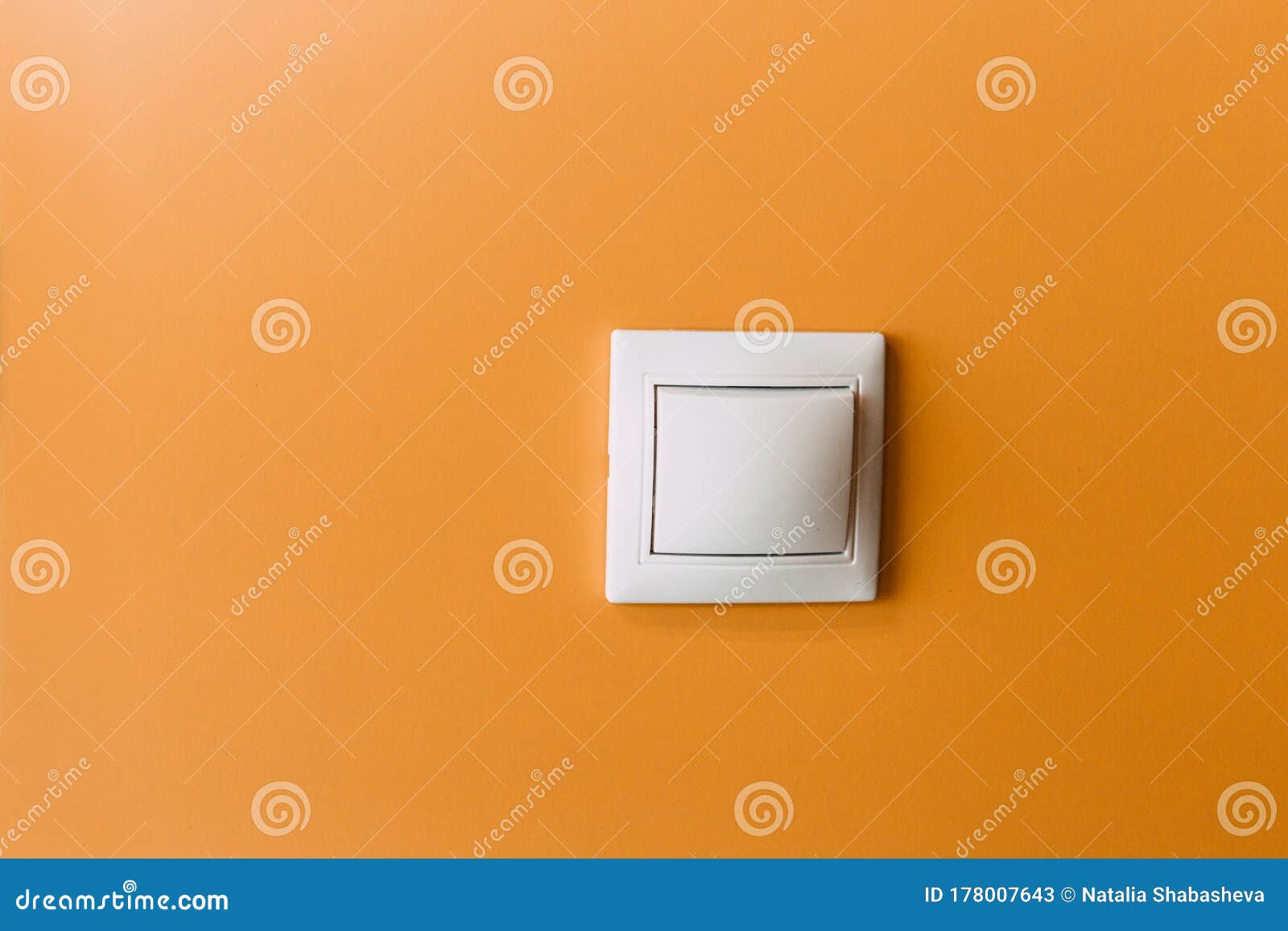 White Modern Light Switch on a Yellow Wall Stock Image - Image of ...