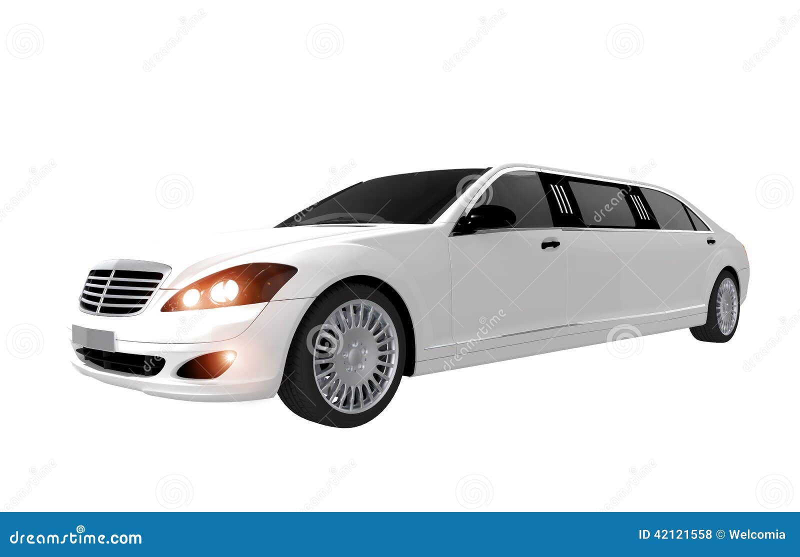 White Modern Limousine stock illustration. Illustration of render ...