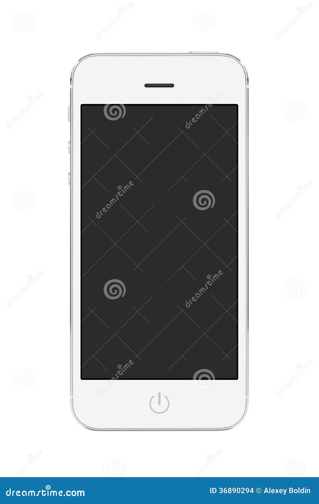 White Modern Mobile Smart Phone with Blank Screen Stock Photo - Image ...